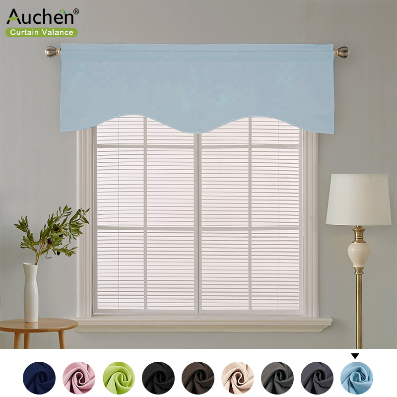 AUCHEN Ultra Elegant Solid Color Short Curtain Valance, 52" x 18 ...