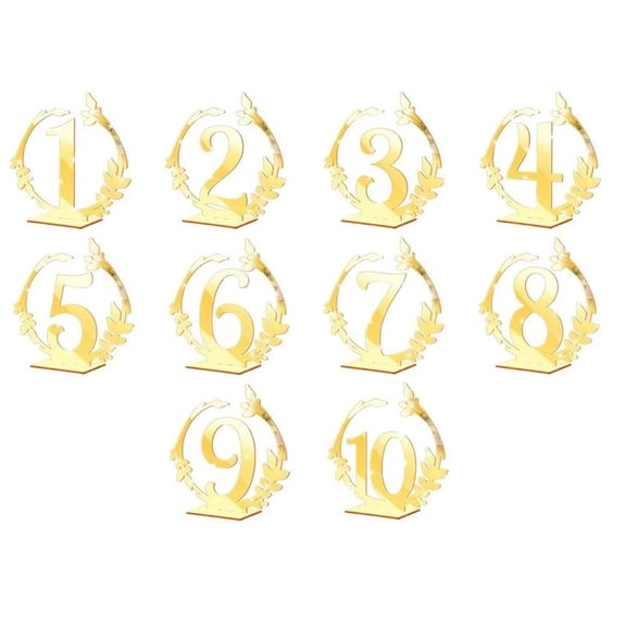 CATIEBYE 10Pcs Reusable Plated Silver Acrylic Wedding Table Numbers for ...