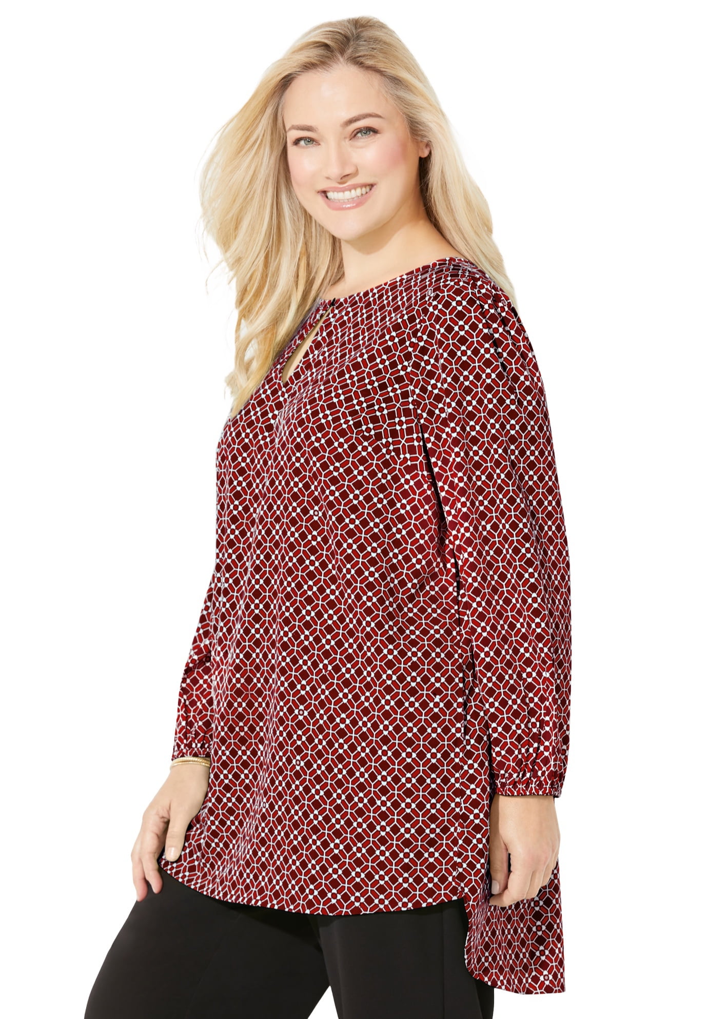 Liz&Me Women's Plus Size Liz&Me Keyhole Top - Walmart.com