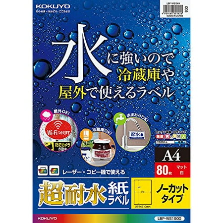 KOKUYO Label Sticker Color Laser Color Copy Super Water Resistant Label ...