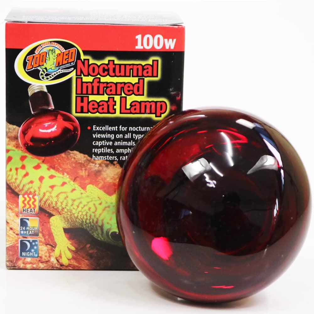 Lámpara de calor infrarrojo Zoo Med Nocturnal 100W para reptiles ...