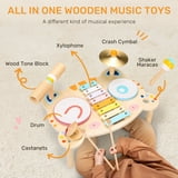 oathx Kids Drum Set, 7-in-1 Musical Instruments for Toddlers, Wooden ...