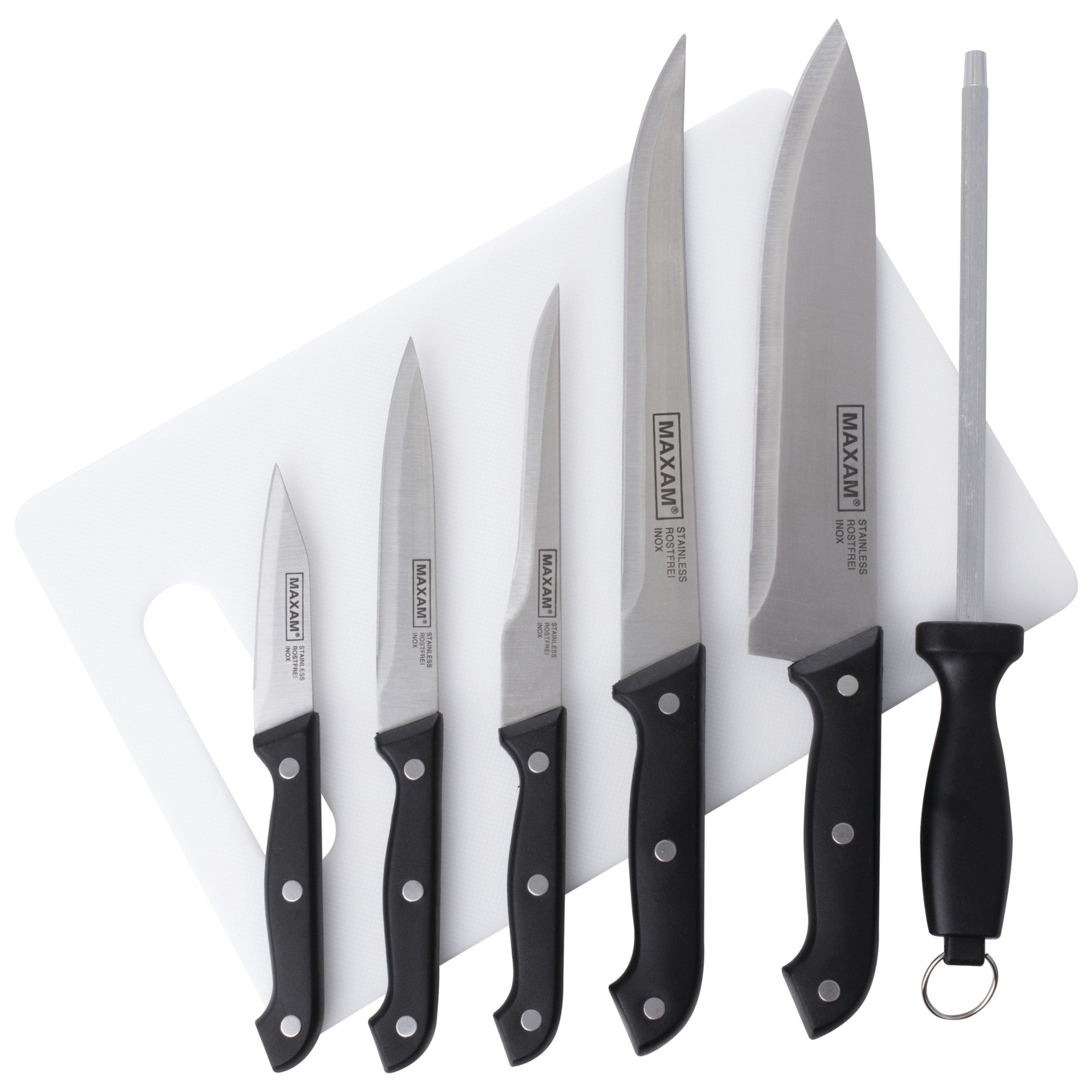 Maxam CT82MB Cutlery Set with Cutting Board - 7 Piece - Walmart.com