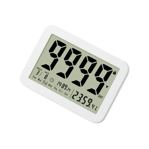 White 9999 Days Count Down Timer Countdown Days Timer Clock Clock LCD ...