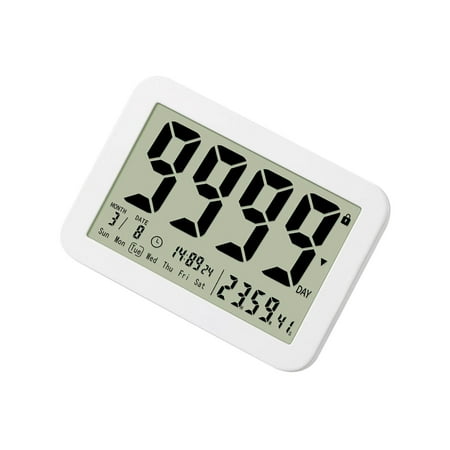 White 9999 Days Count Down Timer Countdown Days Timer Clock Clock LCD ...