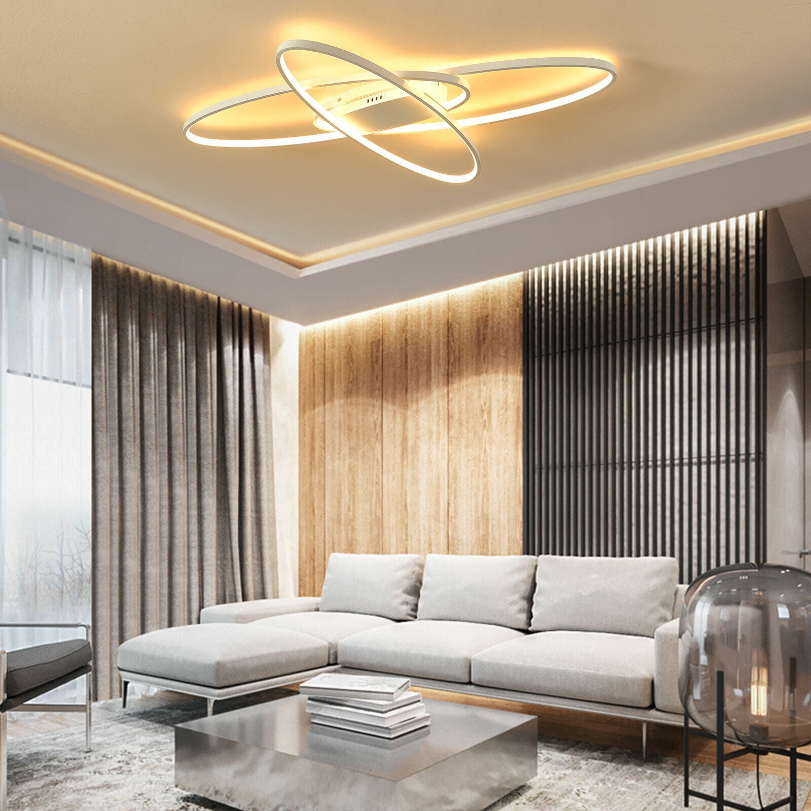 YIYIBYUS LED Ceiling Light 70W Geometric Chandelier Flush Mount Hanging ...