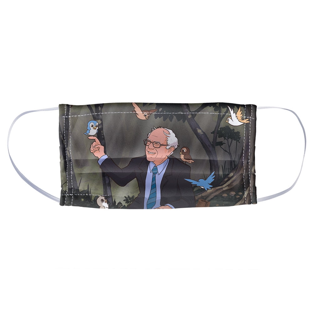Bernie Sanders 2020 with Birds Cartoon 1-Ply Reusable Face Mask ...