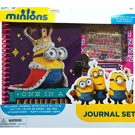 Minions Children’s Journal Set Includes Journal With Lock 5 In x 7.5 IN ...
