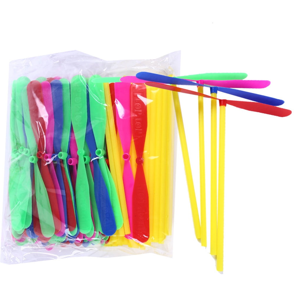 100pcs Plastic Bamboo Dragonfly Propeller Outdoor Toy Children Kids ...