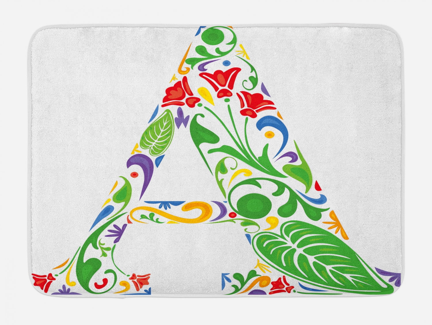 Letter A Bath Mat, Initials in Vibrant Colors and Summer Inspired ...
