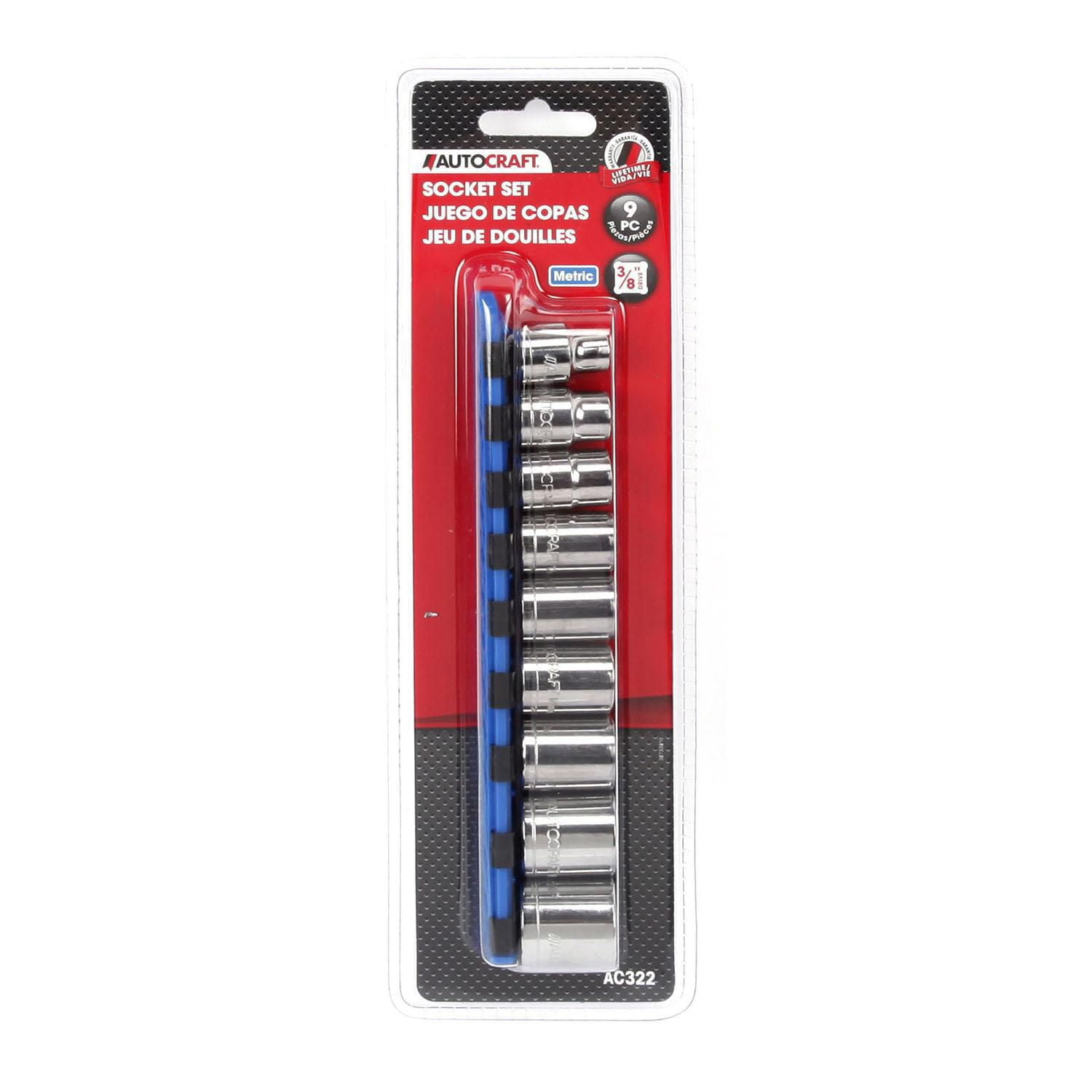 Autocraft Socket Set, Metric, 3/8 in. Drive, 9 Pc., 1 set, sold by set ...