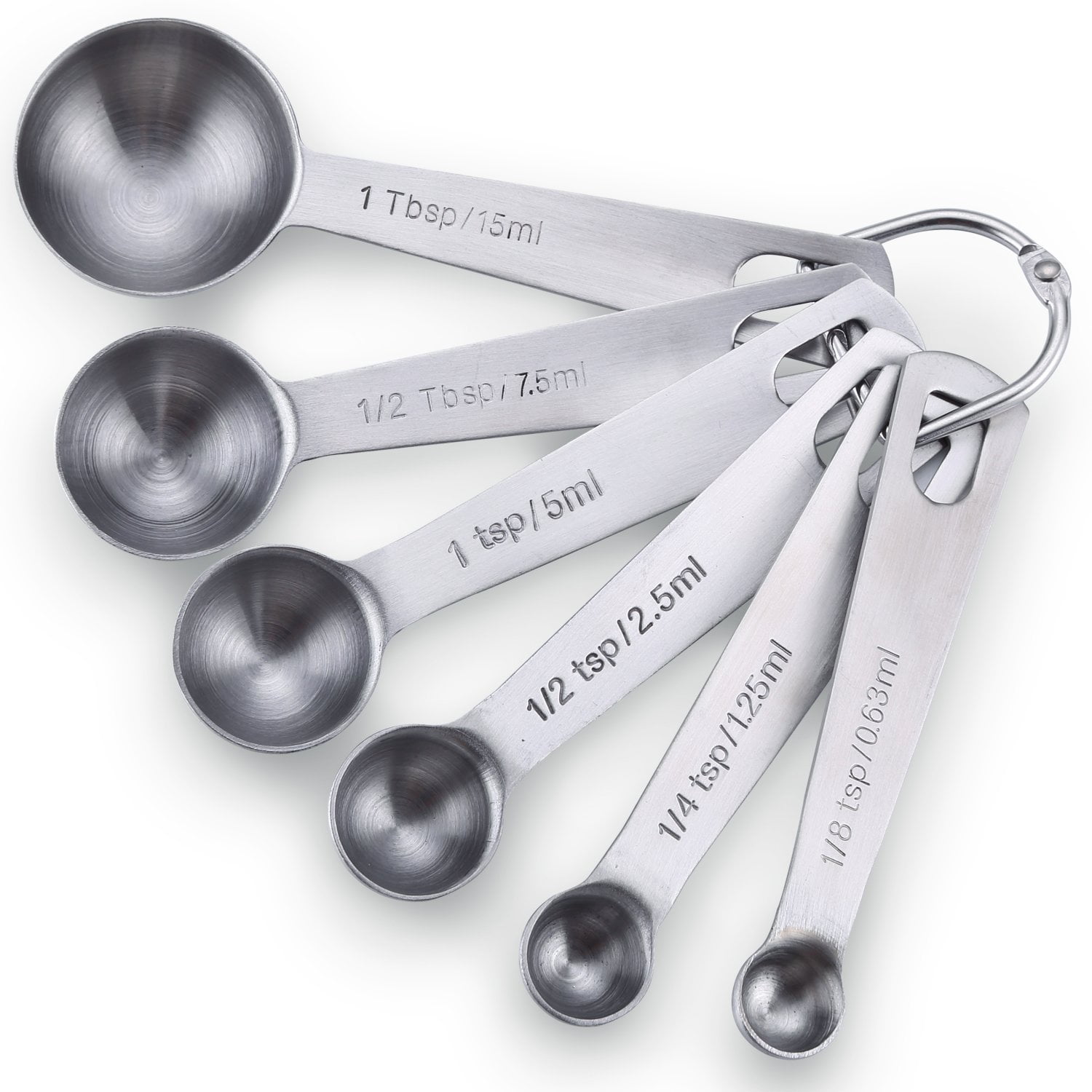 GLiving Measuring Cups and Spoons Set Stainless Steel, Chef 6PCS Round ...