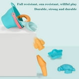 "QISIWOLE Double Sand Wheel Beach Toy Set for Kids with Bucket, Shovels ...