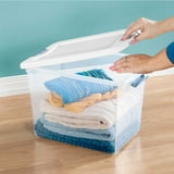 Sterilite 25 Quart Stackable Clear Storage Tote Bins with Latching Lids ...