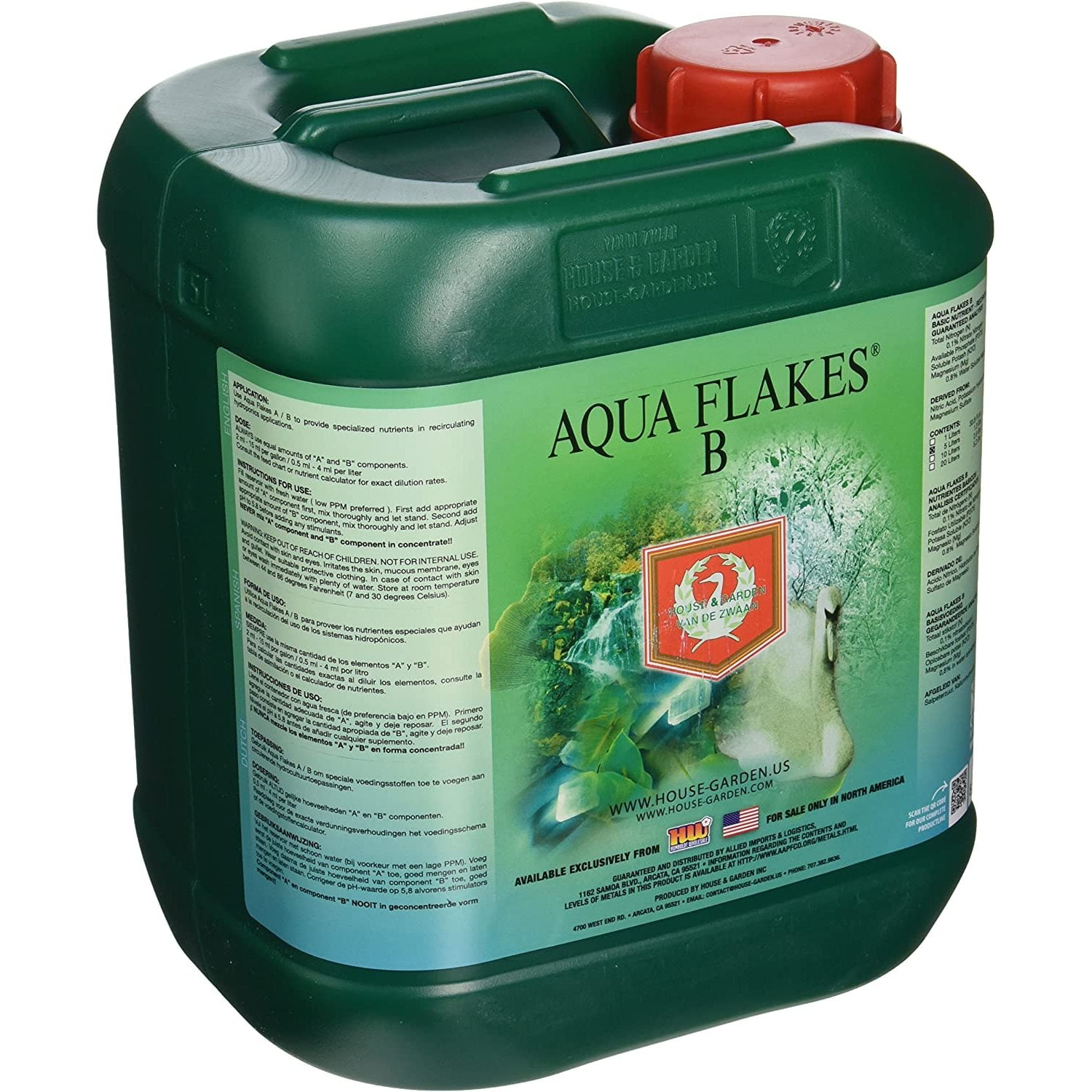 Codllyne HGAFB05L Aqua Flakes, 5 L fertilizers, Natural, With smart ...