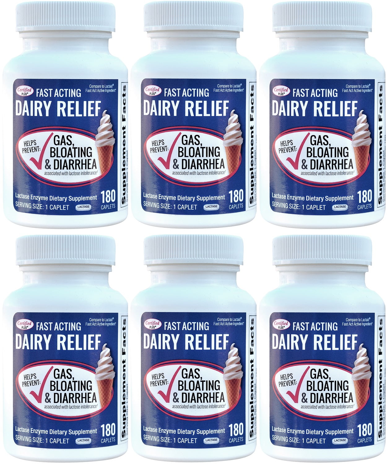 Fast Acting Lactase 1080 Caplets Generic Lactaid Fast Act 9000 FCC ...