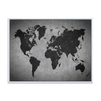 Designart 'Ancient World Map IX' Vintage Framed Canvas Wall Art Print ...