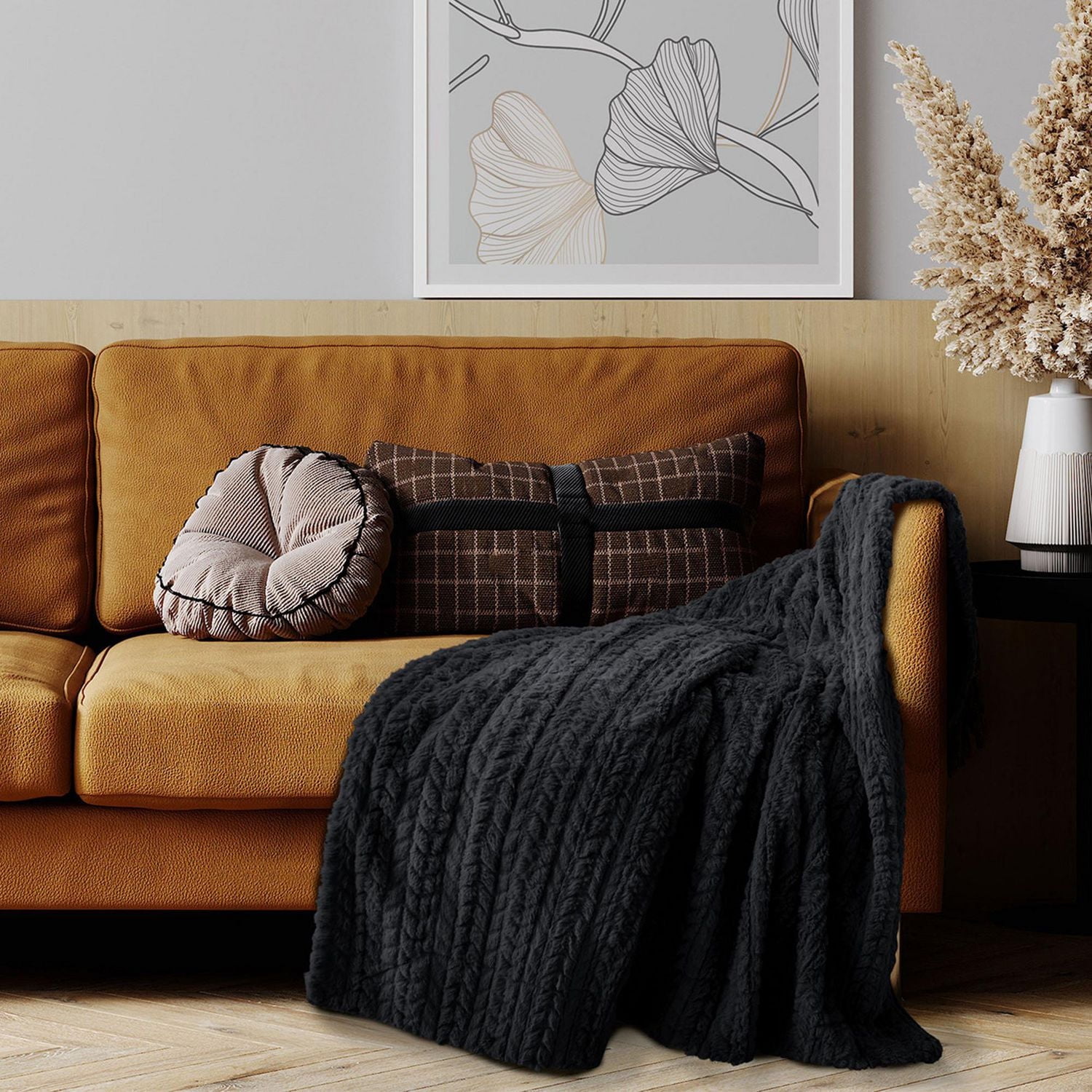 Click here for Safdie & Co. Faux Fur Throw Black Throw prices