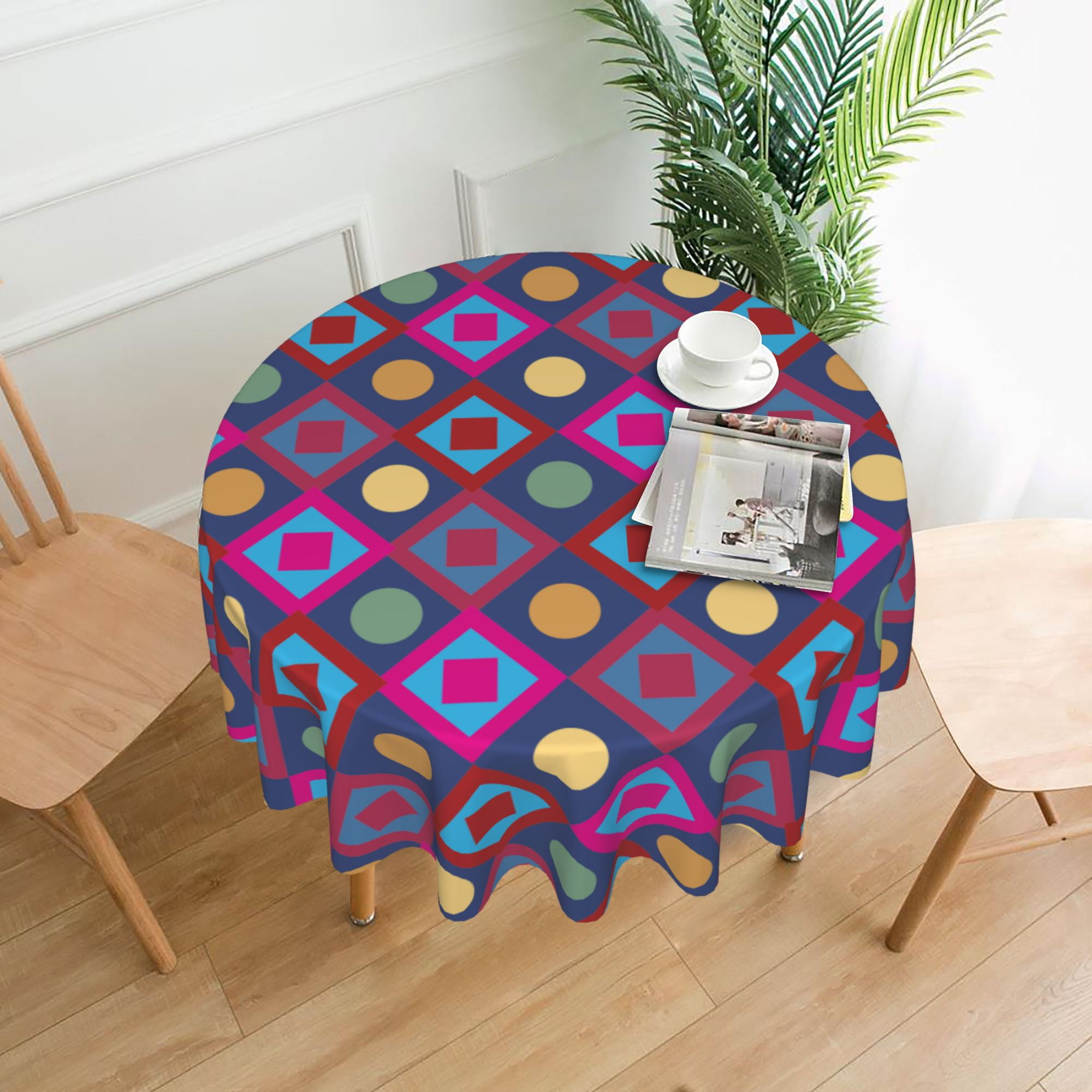 ZICANCN Round Table Cloths 60 Inch, Triangle Square Round Table Cover ...