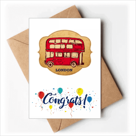 UK London Umbrella Stamp Red Bus Wedding Cards Congratulations Greeting ...