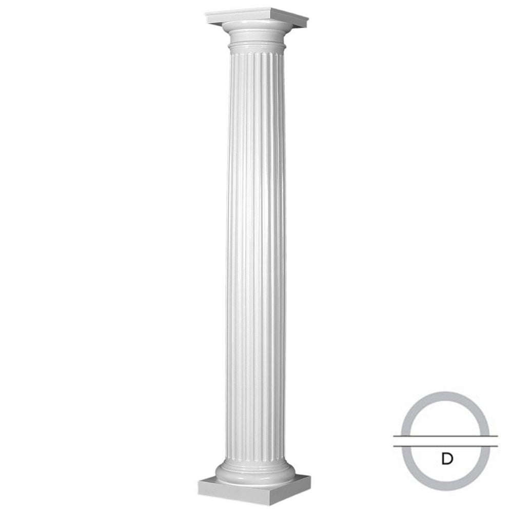 Endura-Stone Round Tapered Fluted Column (FRP), Smooth Paint-Grade ...