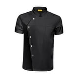 Men Women Chef Coat Jacket Executive Snap Button Summer Short Sleeve ...