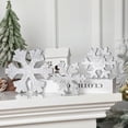 3 Pcs Winter Wooden Snowflake Decor Rustic Winter Snowflake Table Signs ...