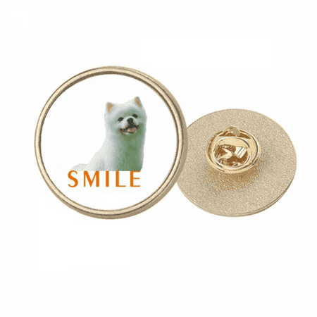 Sle Dogs Pets White Art Deco Fashion Round Metal Golden Pin Brooch Clip ...