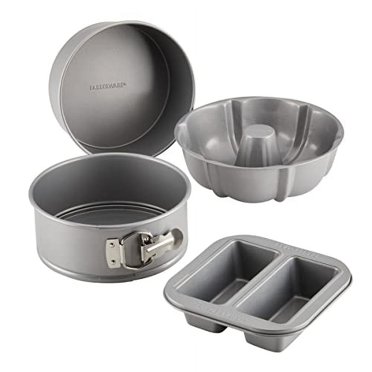 Farberware 10-Piece Nonstick Bakeware Set with Cooling Rack, Grey ...