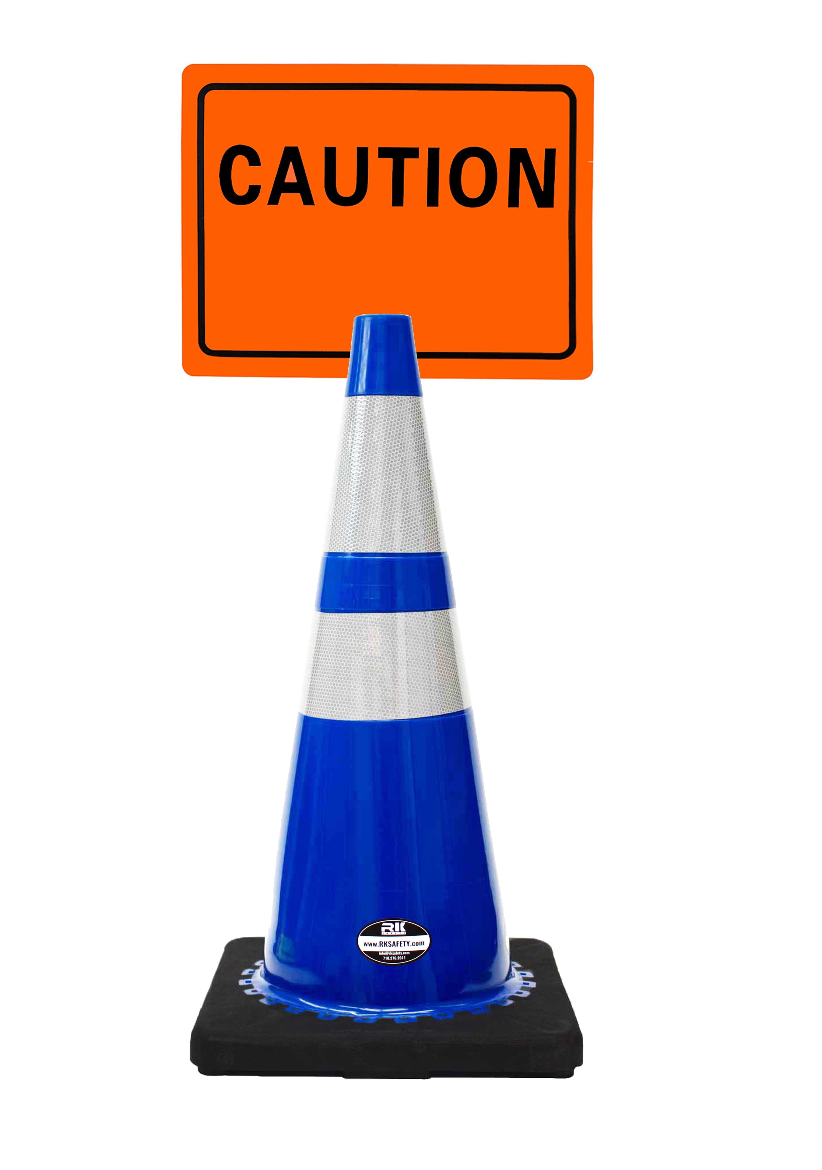 RK-Safety 28" Blue Cone, Black base With Two Reflective Tape, Plus Cone ...