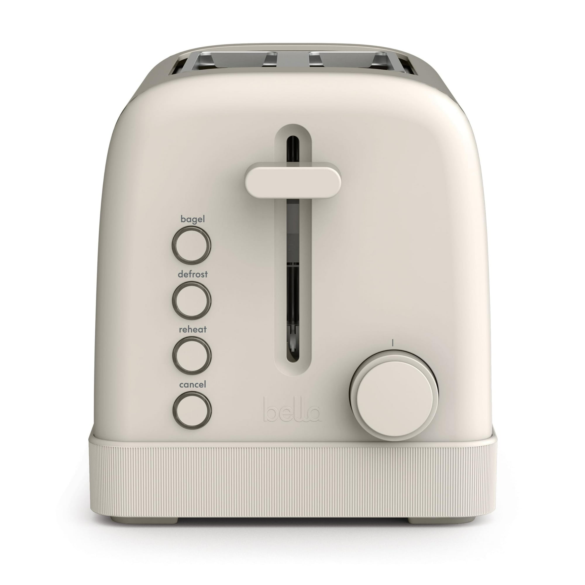 Bella 2 Slice Toaster 6 Setting Shade Control W Reheat Cancel Bagel & Defrost Buttons Removable Crumb Tray Anti Jam & Auto Shutoff Auto Centering Guid