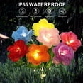 1pc Solar Outdoor Lights with 7 Simulated Rose Flowers and 42 Colorful ...
