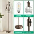 EDISHINE Adjustable Pole Dimmable Industrial Floor Lamp, 65 inch, 3 LED ...