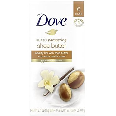 Dove Shea Butter Beauty Bar with Vanilla Scent, Pack of 12 ...