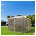 10x10 Patio Gazebo with Shelves & Netting - Outdoor Canopy Shelter for ...