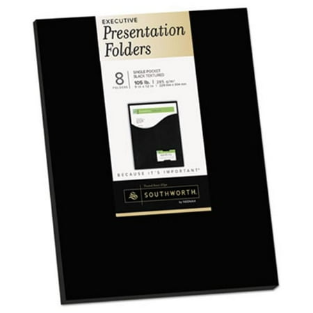 Southworth 98873 9 x 12 One-Pocket Presentation Folders, Black - Walmart.ca