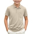 AHTJRT Boys Golf Shirts Collared Button Down Short Sleeve Pocket Tees ...
