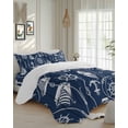 4 Piece Duvet Cover Set Full, Coastal Sailboat Compass Anchor Soft ...