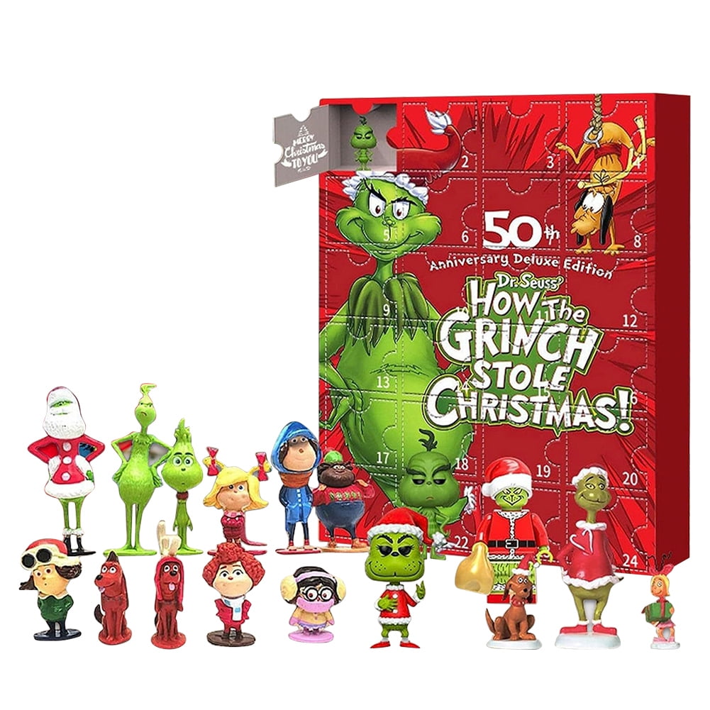 24 Days Cute Cartoon Elf Figures Doll Calendar Blindbox Grinch Panic ...