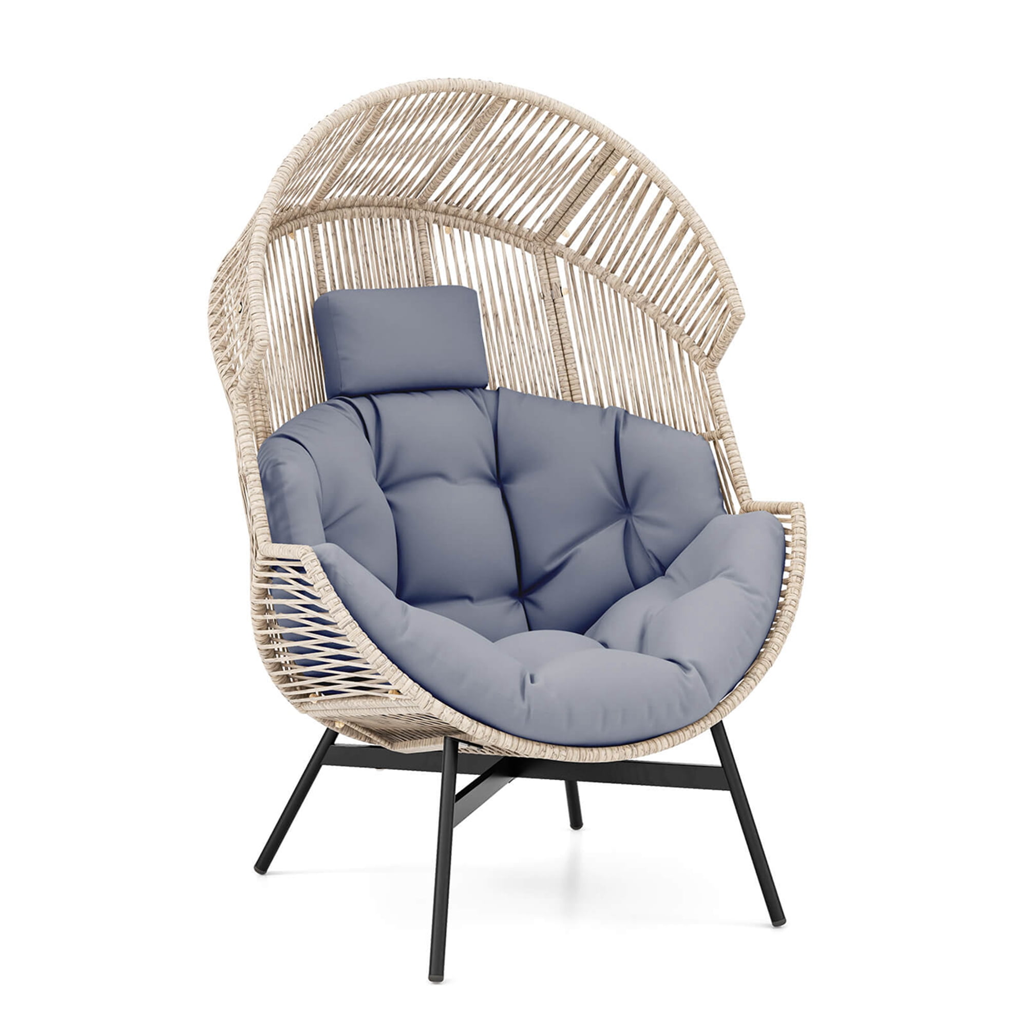 Click here for Gymax Wicker Stationary Egg Chair Lounge Basket So... prices