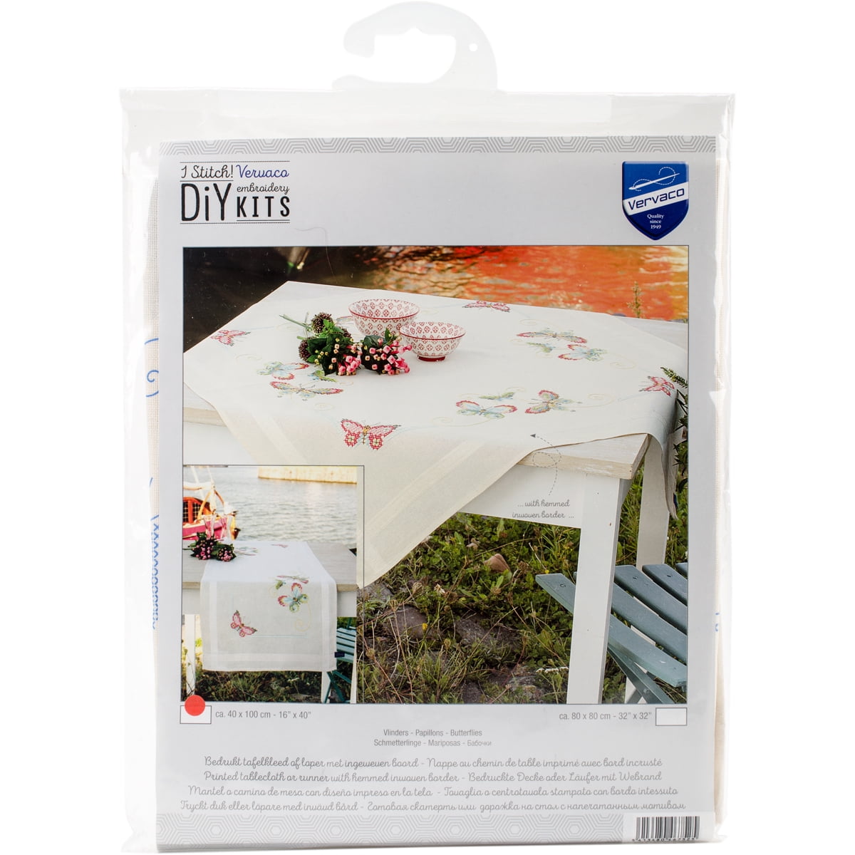 Vervaco Counted Cross Stitch Kit 10.5"X32.5"-Butterflies Table Runner ...