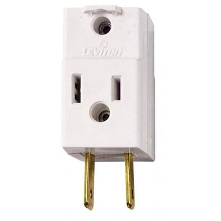 Leviton 15 Amp White Residential Grade 2-Pole 2-Wire Non-Grounding Plug ...