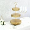 BalsaCircle 23in 3 Tier Gold Metal & Clear Acrylic Large Display Cake ...