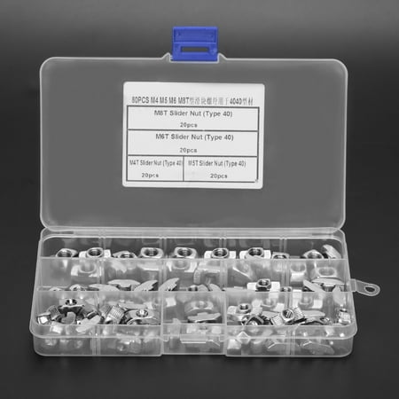T Slot Sliding Nut,80pcs T Slot Slider Fastener Nuts T Slot Nut Sliding ...