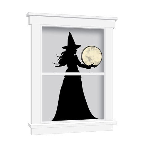 Martha Stewart Crafts Luminary Witch & Moon Window Cling: 36 In ...