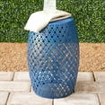 Fun Round Small Metal Barrel Stool - Vibrant Blue, Multifunctional ...