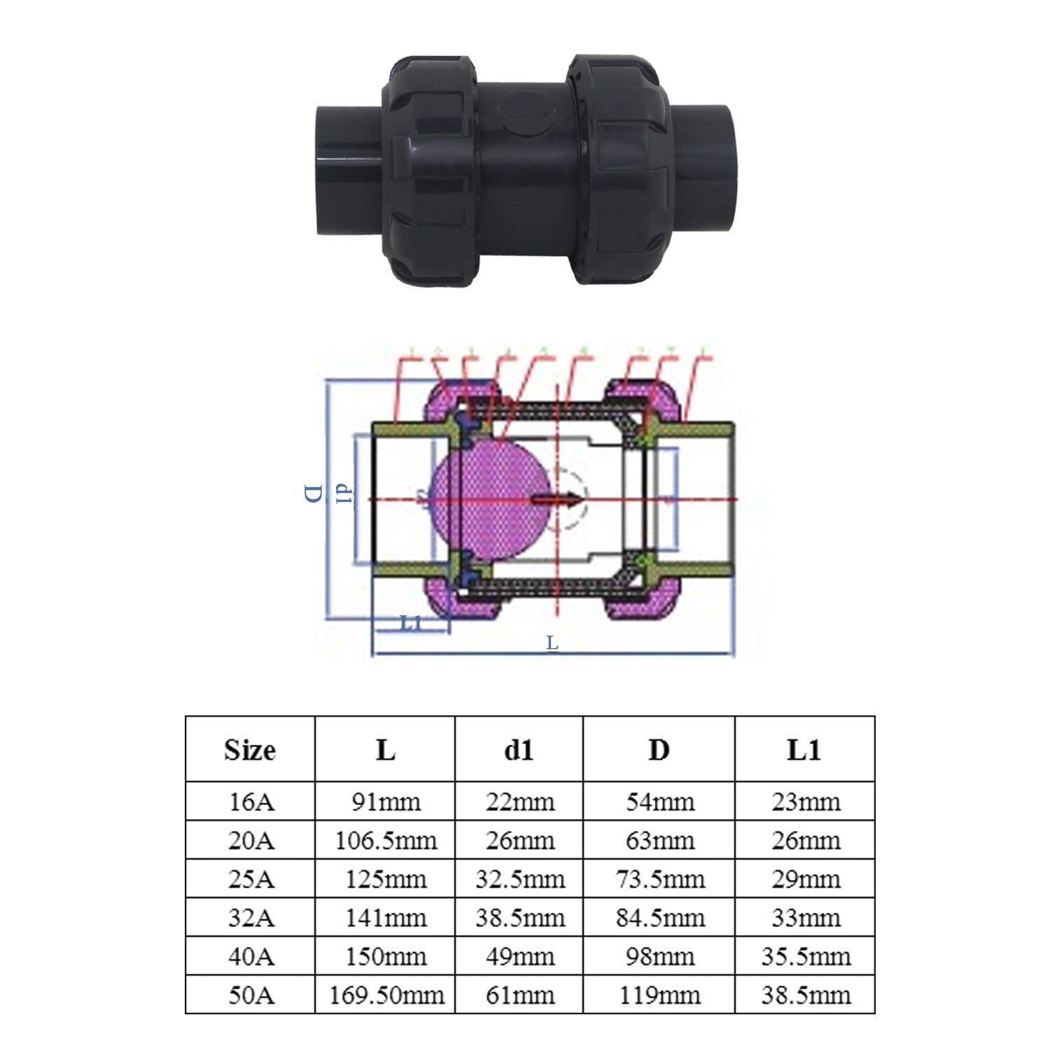 non-return valve ball non-return pvc plastic non-return valve cover ...