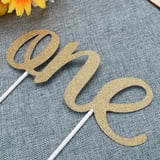 One Side First Birthday Cake Topper One Birthday Cake Decorations Gold ...