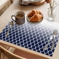 Abstract Art Cotton Linen Placemats Set of 12, Classic Navy Blue Line ...