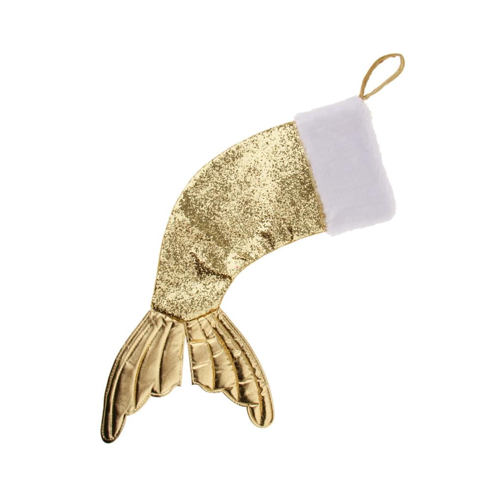 Sequined Fishtail Christmas Stocking Candy Bag Christmas Decoration ...